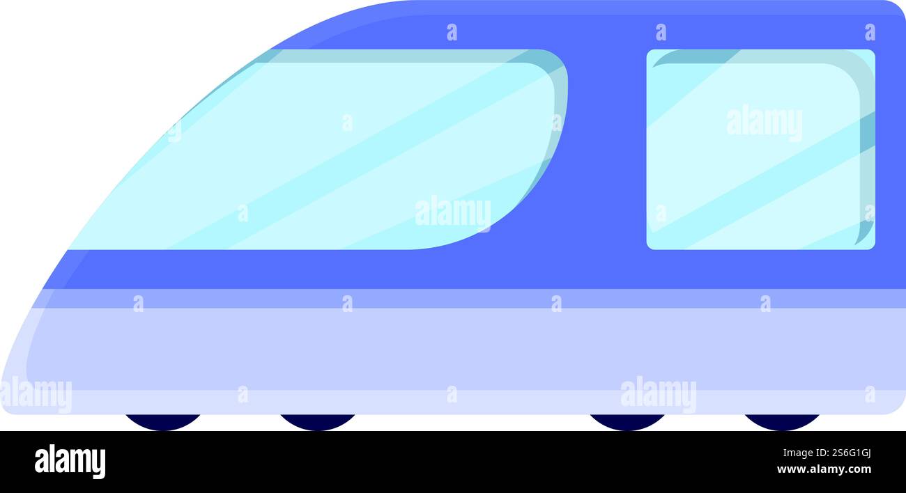 Blue subway car icon. Cartoon of blue subway car vector icon for web ...