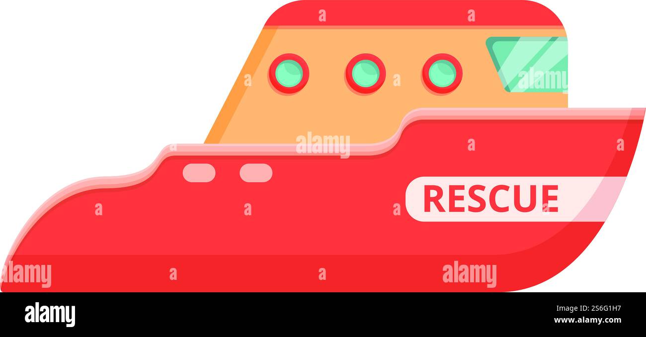 Emergency rescue boat icon. Cartoon of emergency rescue boat vector ...