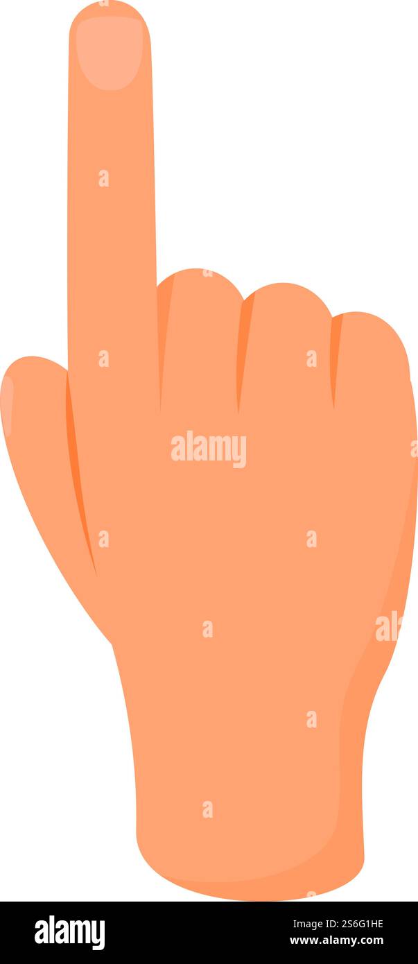One finger hand gesture icon. Cartoon of One finger hand gesture vector ...