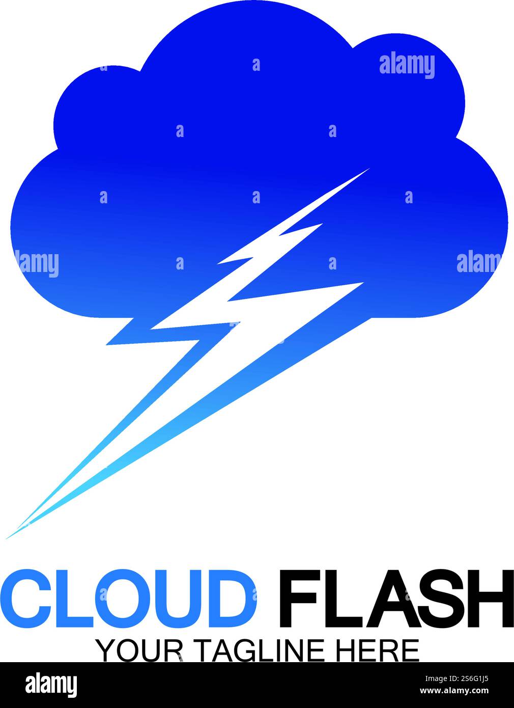 Cloud flash vector logo icon design template-vector Stock Vector Image ...
