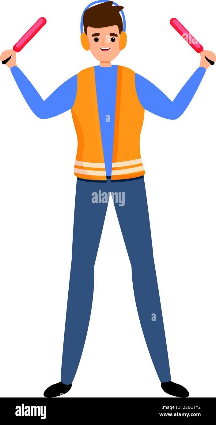 Airplane traffic regulator icon. Cartoon of Airplane traffic regulator ...