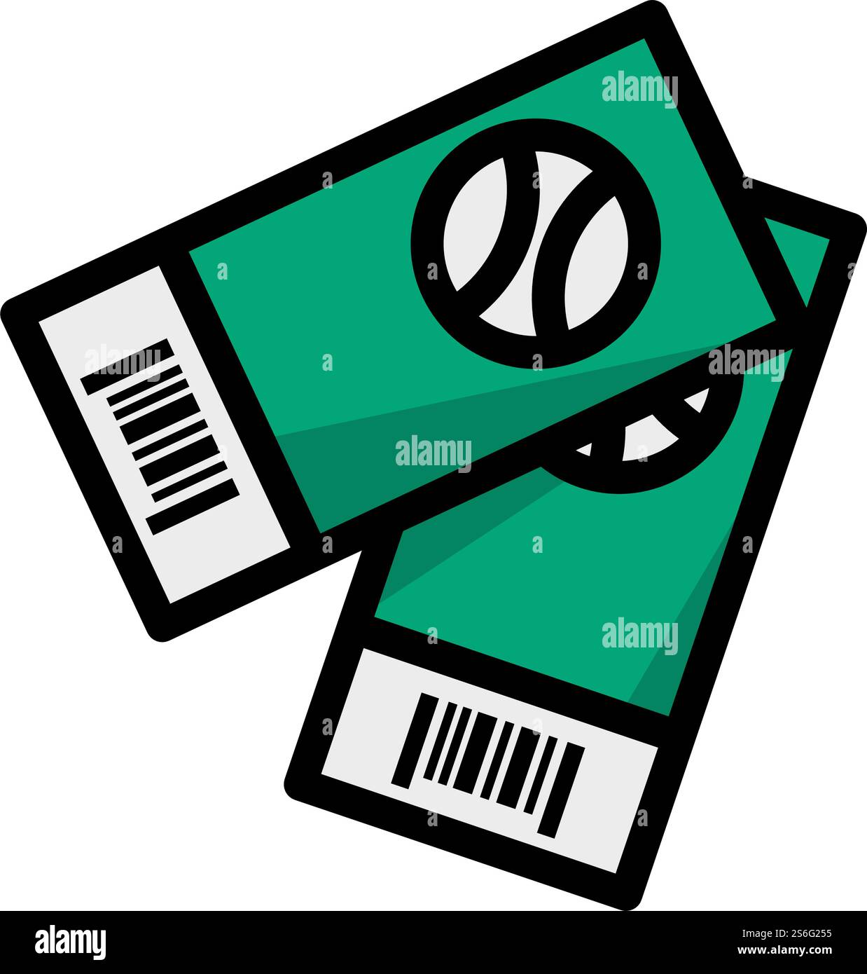 Baseball Tickets Icon. Editable Thick Outline With Color Fill Design ...