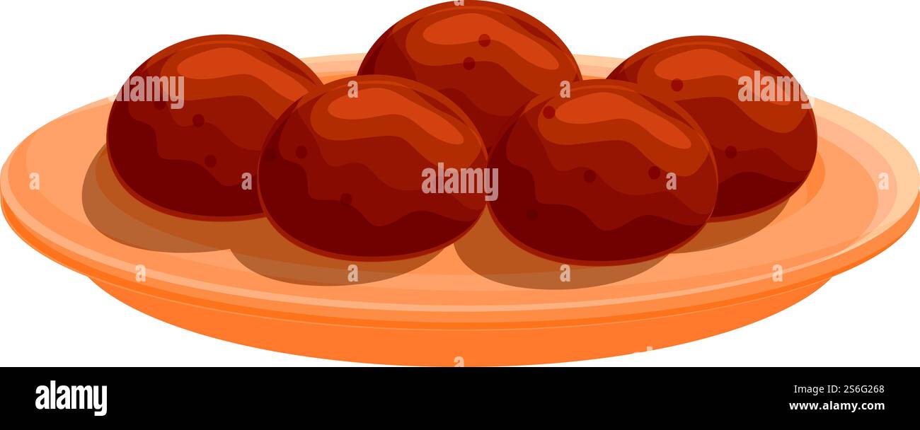 Plate falafel icon. Cartoon of plate falafel vector icon for web design ...