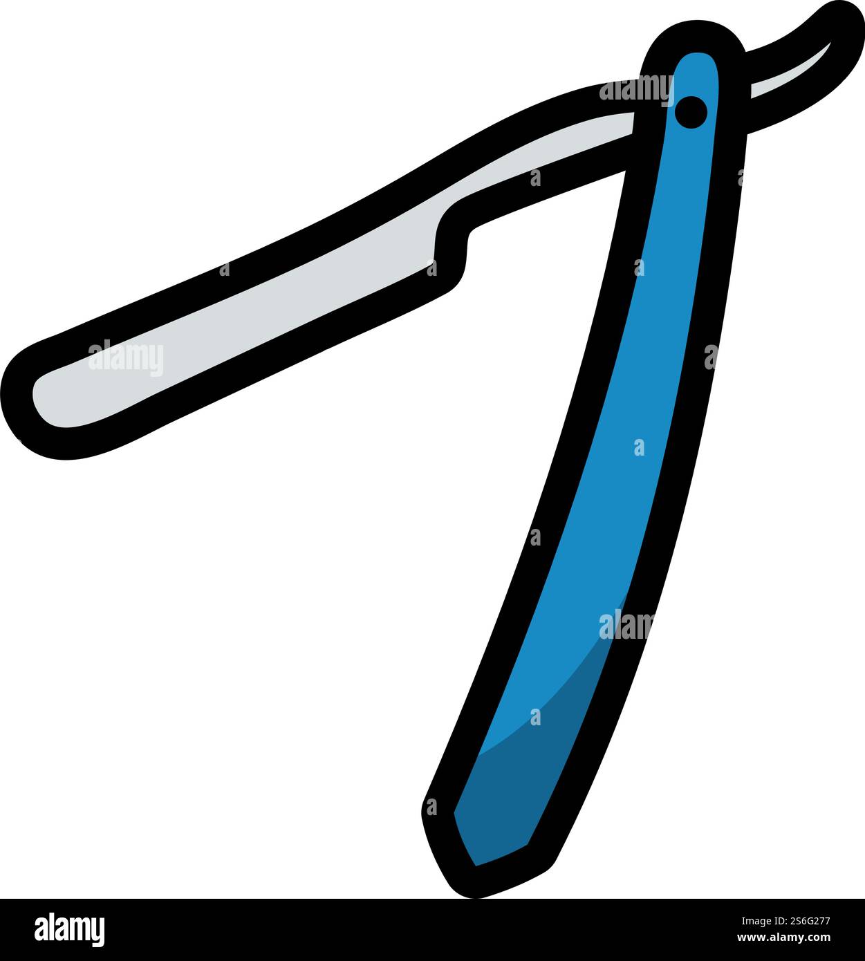 Razor Icon. Editable Thick Outline With Color Fill Design. Vector ...