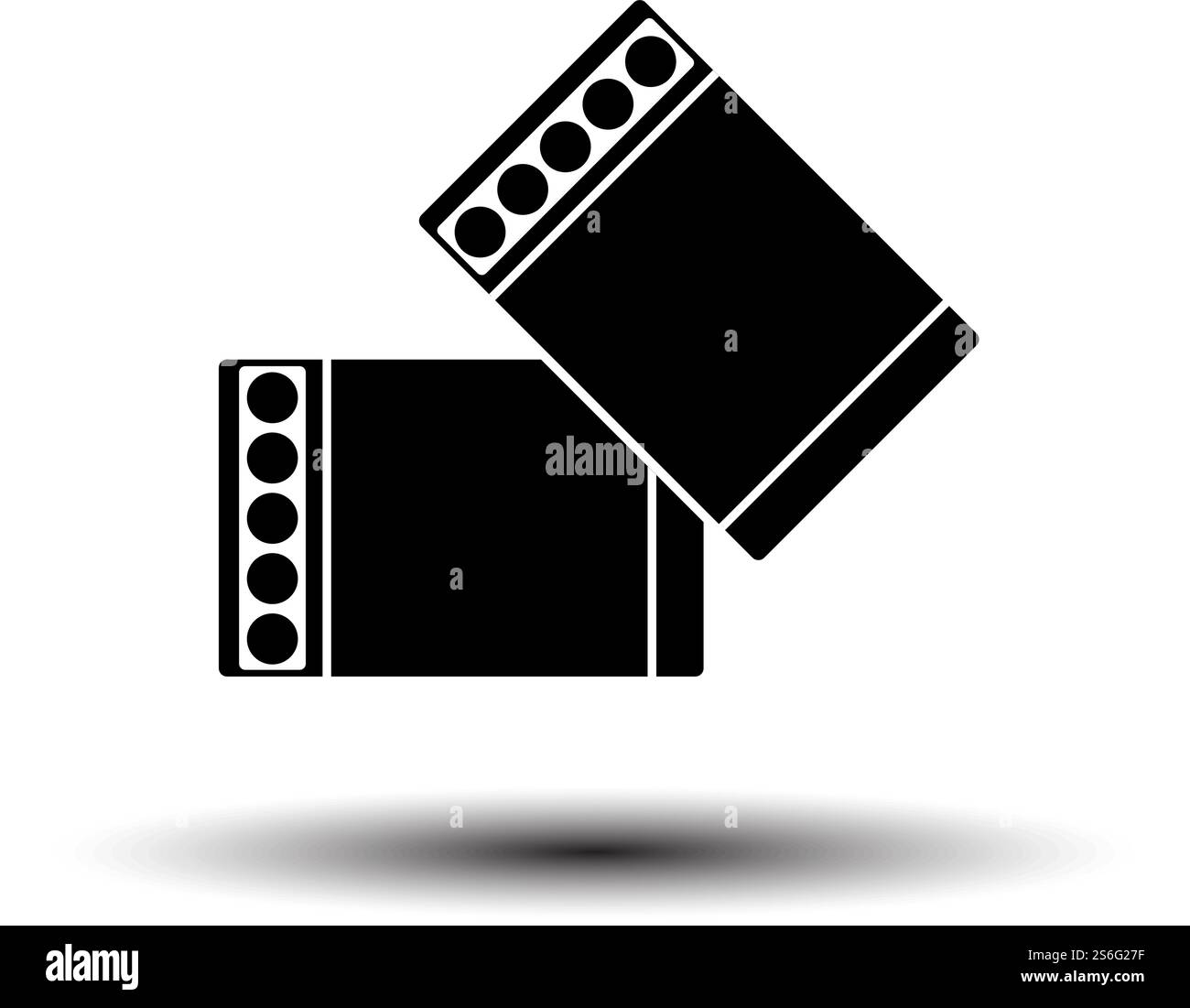 Business Cufflink Icon. Black on White Background With Shadow. Vector ...