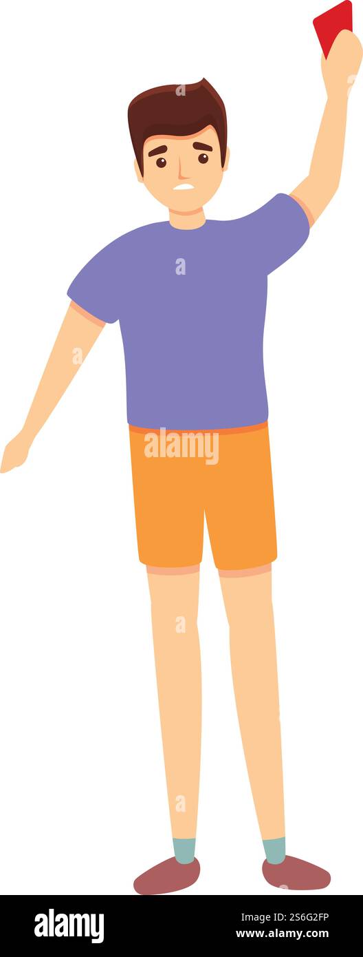 Red card play soccer icon. Cartoon of red card play soccer vector icon ...