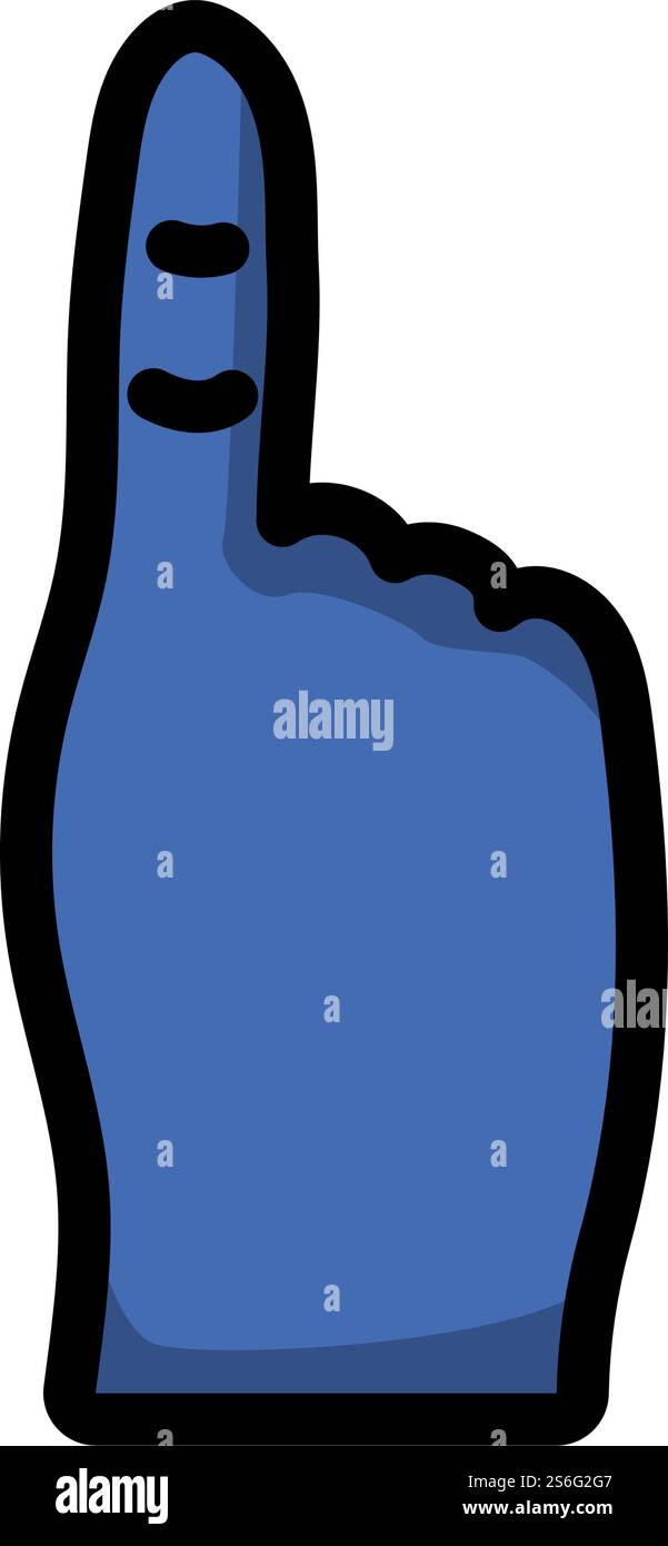 Fans Foam Finger Icon. Editable Thick Outline With Color Fill Design ...
