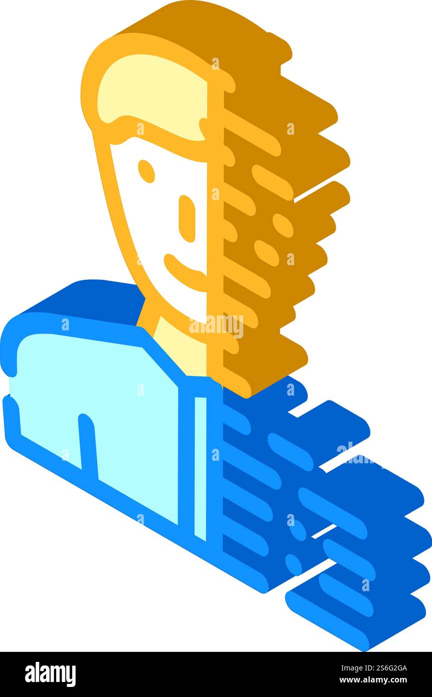 digital portrait isometric icon vector. digital portrait sign. isolated ...