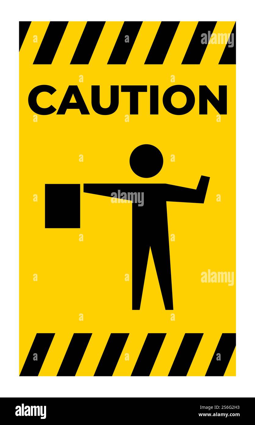 Flagger Ahead Symbol Sign Isolate on White Background,Vector ...