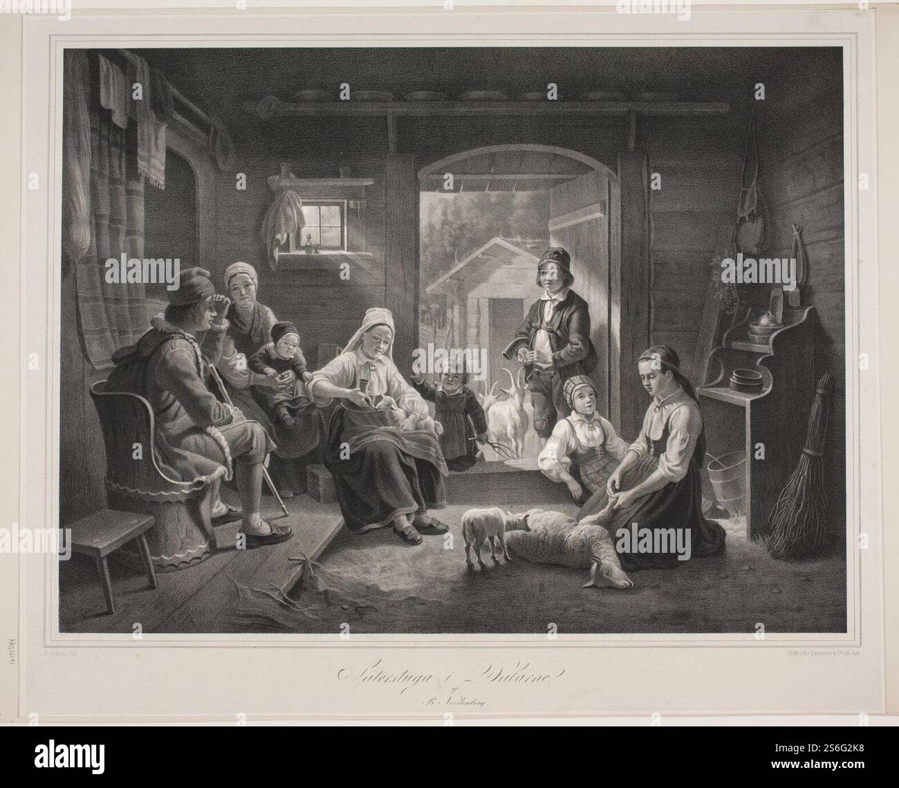 Peter Henrik Gemzøe, Säterstuga i Dalarne, 1862 Stock Photo - Alamy
