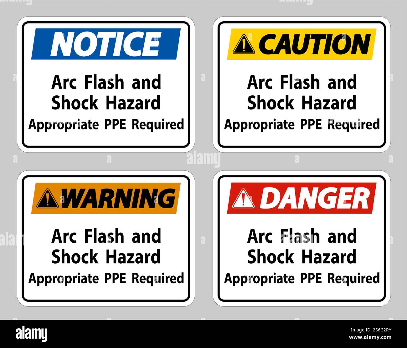 Arc Flash And Shock Hazard Appropriate PPE Required Stock Vector Image ...