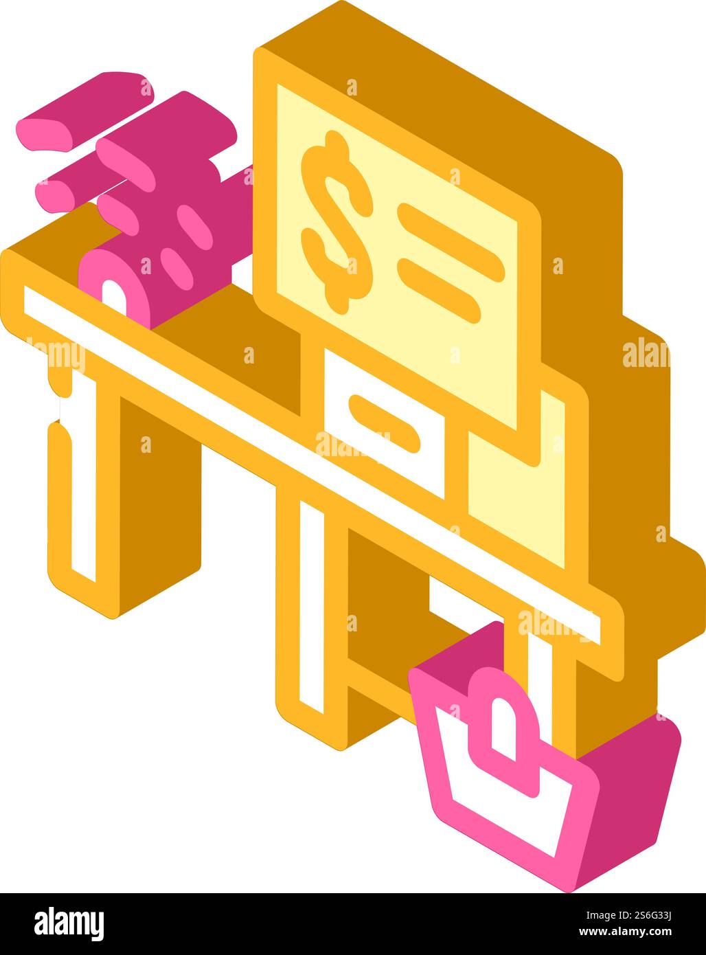 self-service checkout isometric icon vector. self-service checkout sign ...