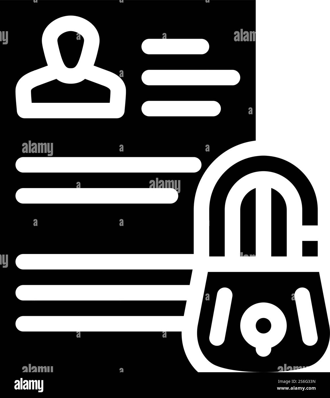 personal data protection glyph icon vector. personal data protection ...