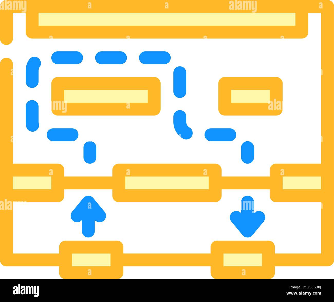 store movement map color icon vector. store movement map sign. isolated ...