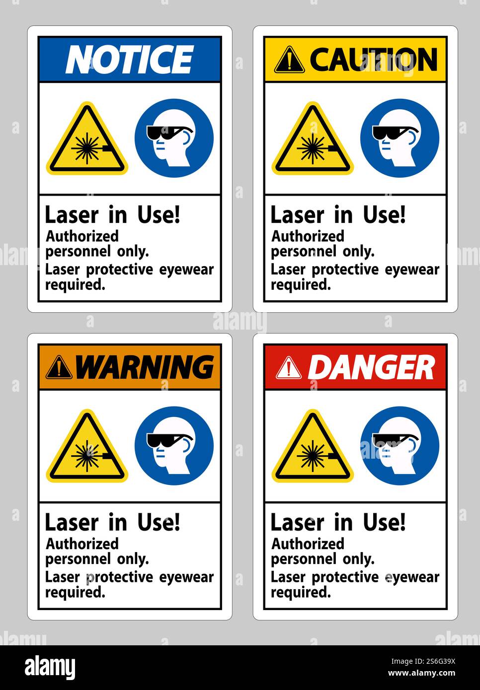 Laser In Use Authorized Personnel Only Laser Protec Stock Vector Image ...