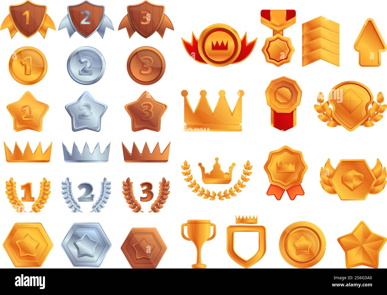 Ranking icons set. Cartoon set of ranking vector icons for web design ...