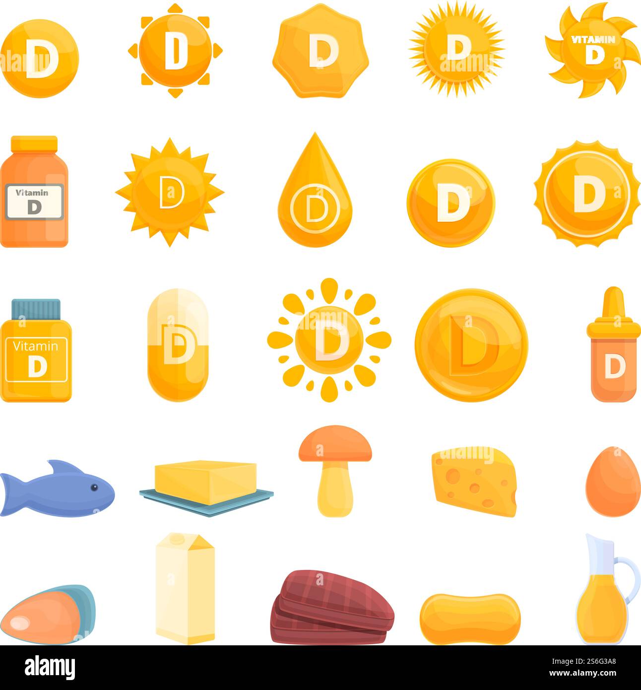 Vitamin D icon. Cartoon of vitamin D vector icon for web design ...
