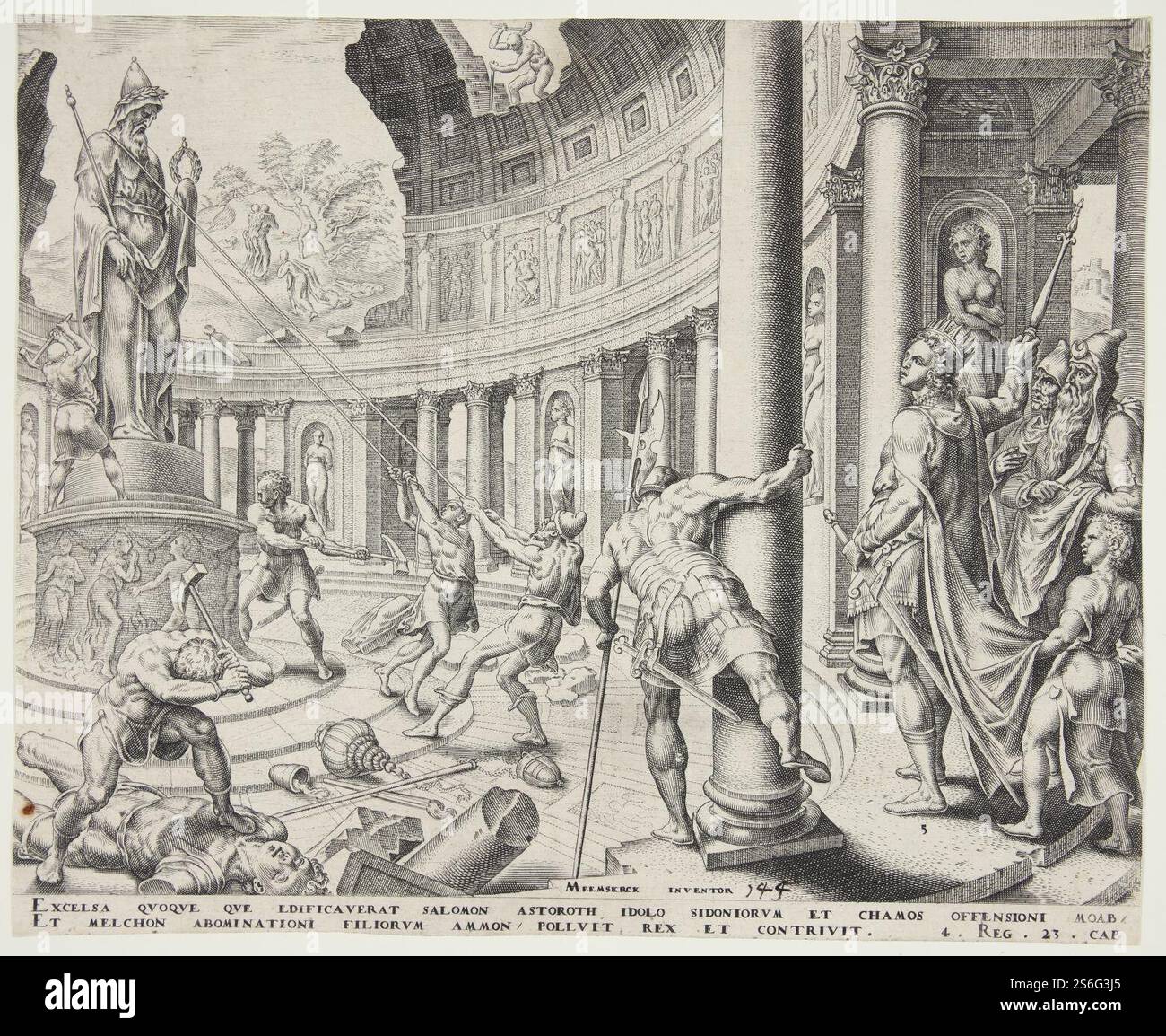 Philips Galle, Ødelæggelsen af templet for Astarte, Kemosj og Milkom ...