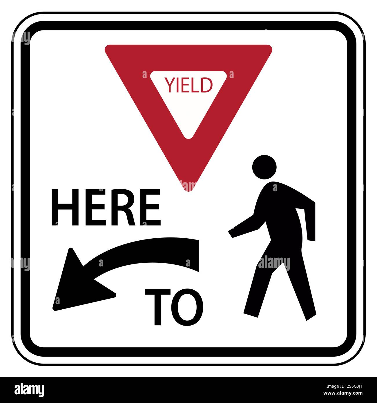 Traffic road sign yield here to pedestrians warning Stock Vector Image ...