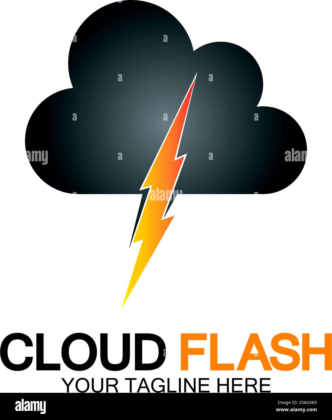 Cloud flash vector logo icon design template-vector Stock Vector Image ...