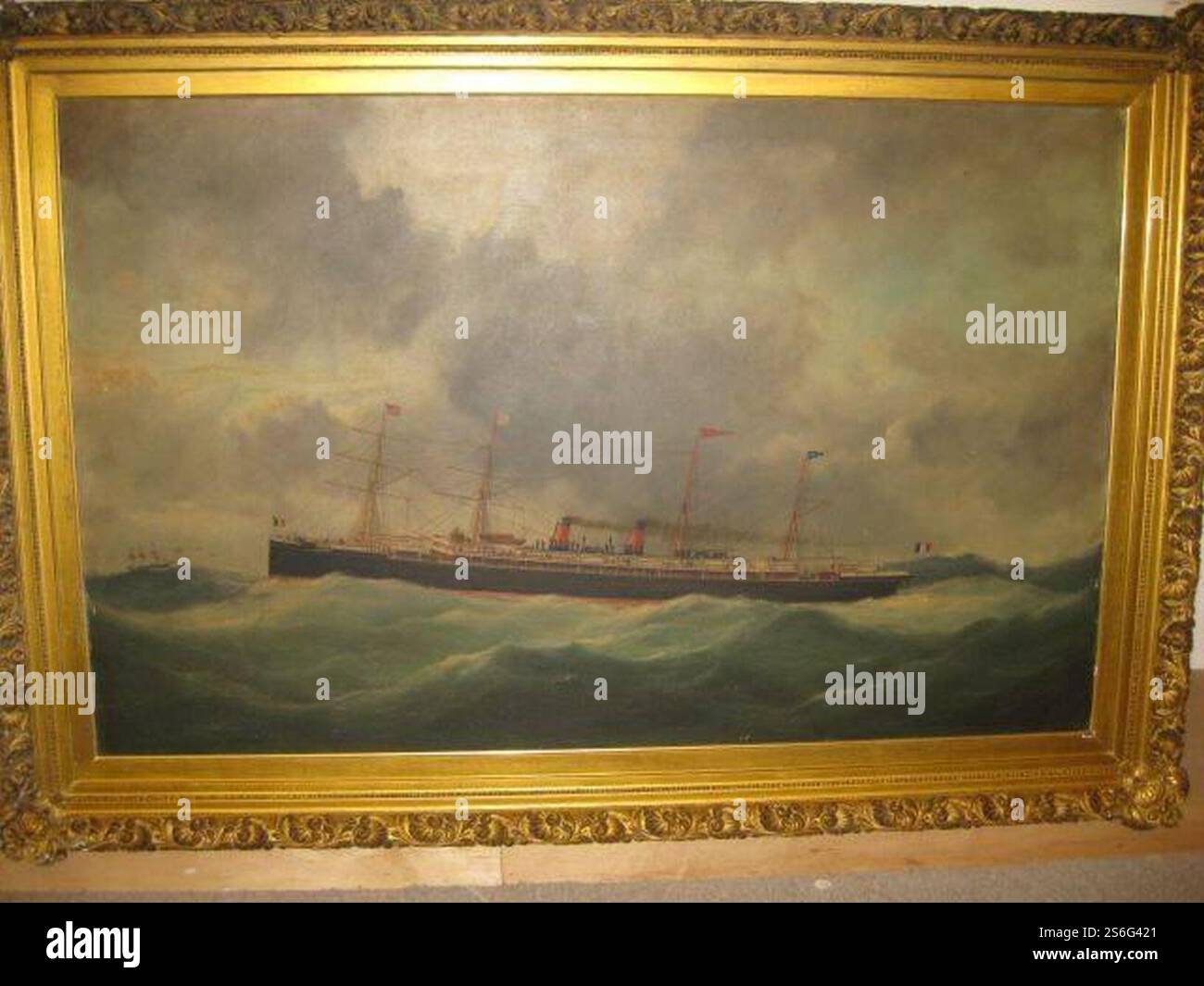 French Line Steamship 1954 129 Stock Photo - Alamy