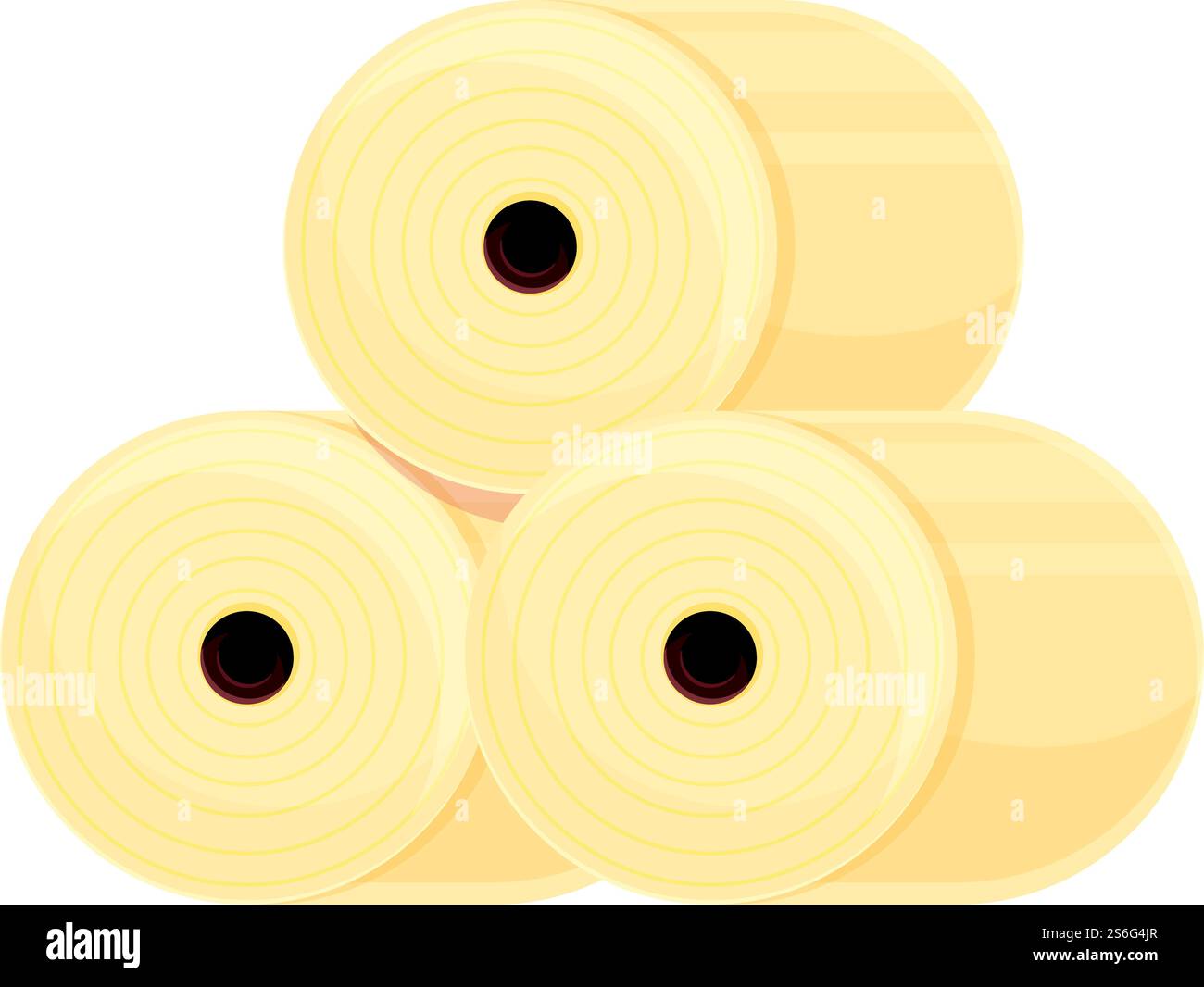 Roll stack paper production icon. Cartoon of roll stack paper ...