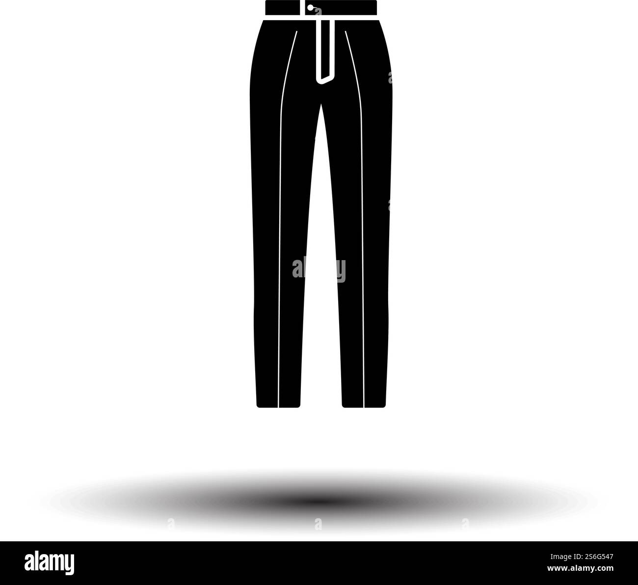 Business Trousers Icon. Black on White Background With Shadow. Vector ...