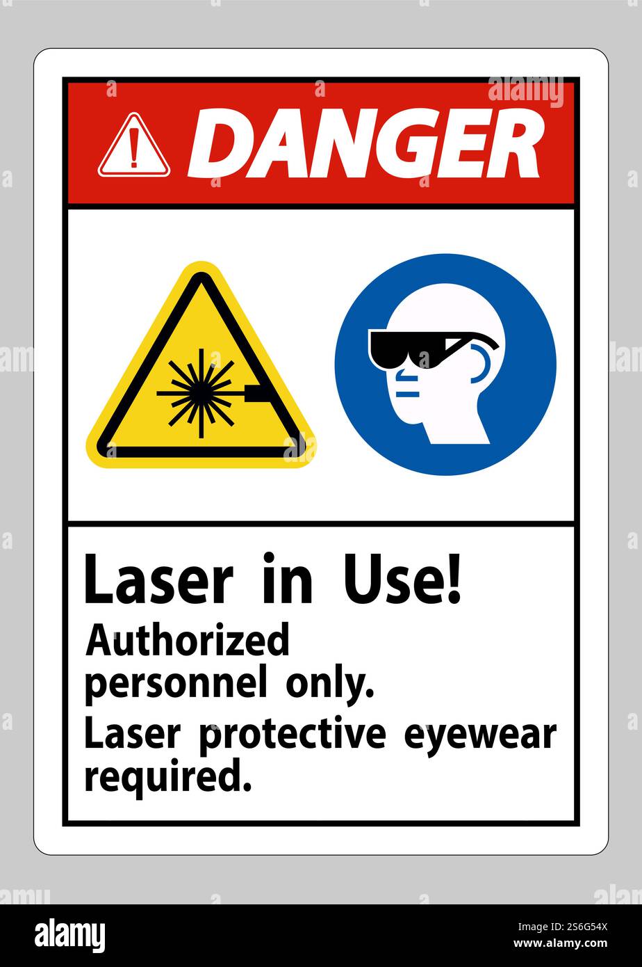 Danger Sign Laser In Use Authorized Personnel Only Laser Protec Stock ...