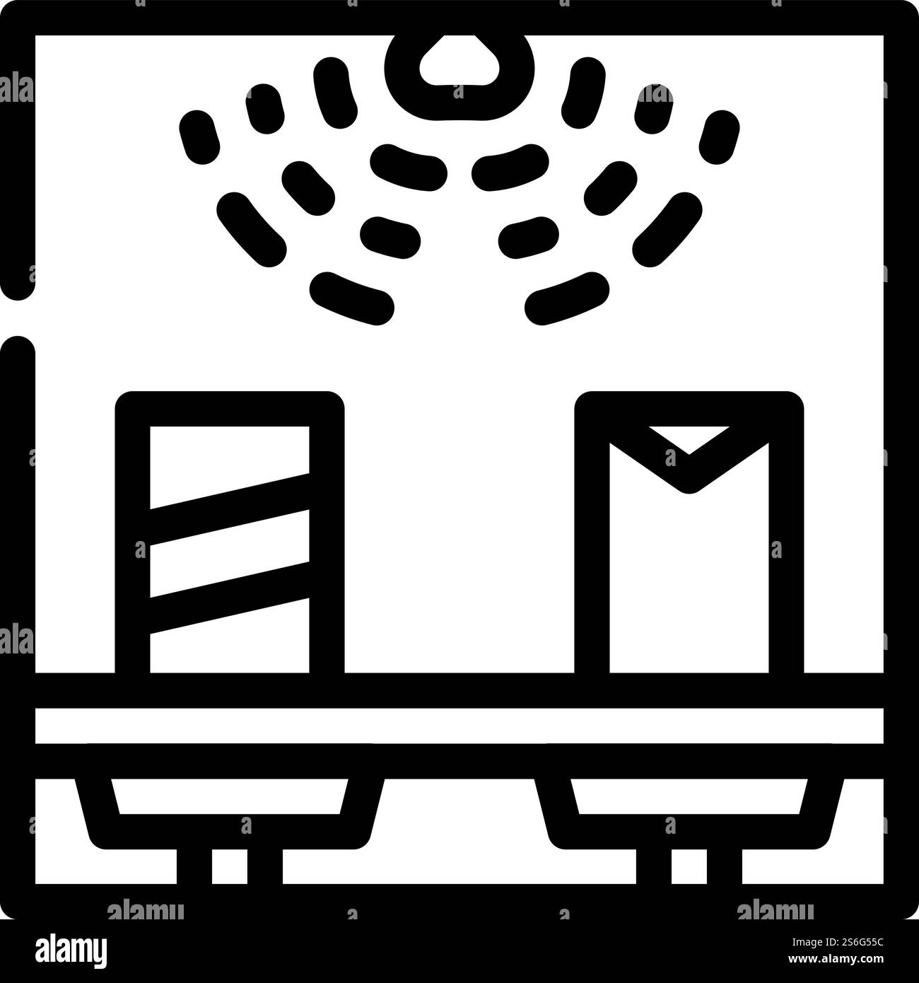 sensor on shelves line icon vector. sensor on shelves sign. isolated ...