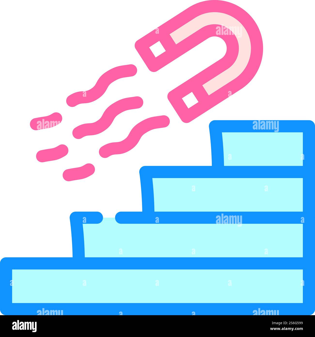 magnetic power for success goal achievement color icon vector. magnetic ...