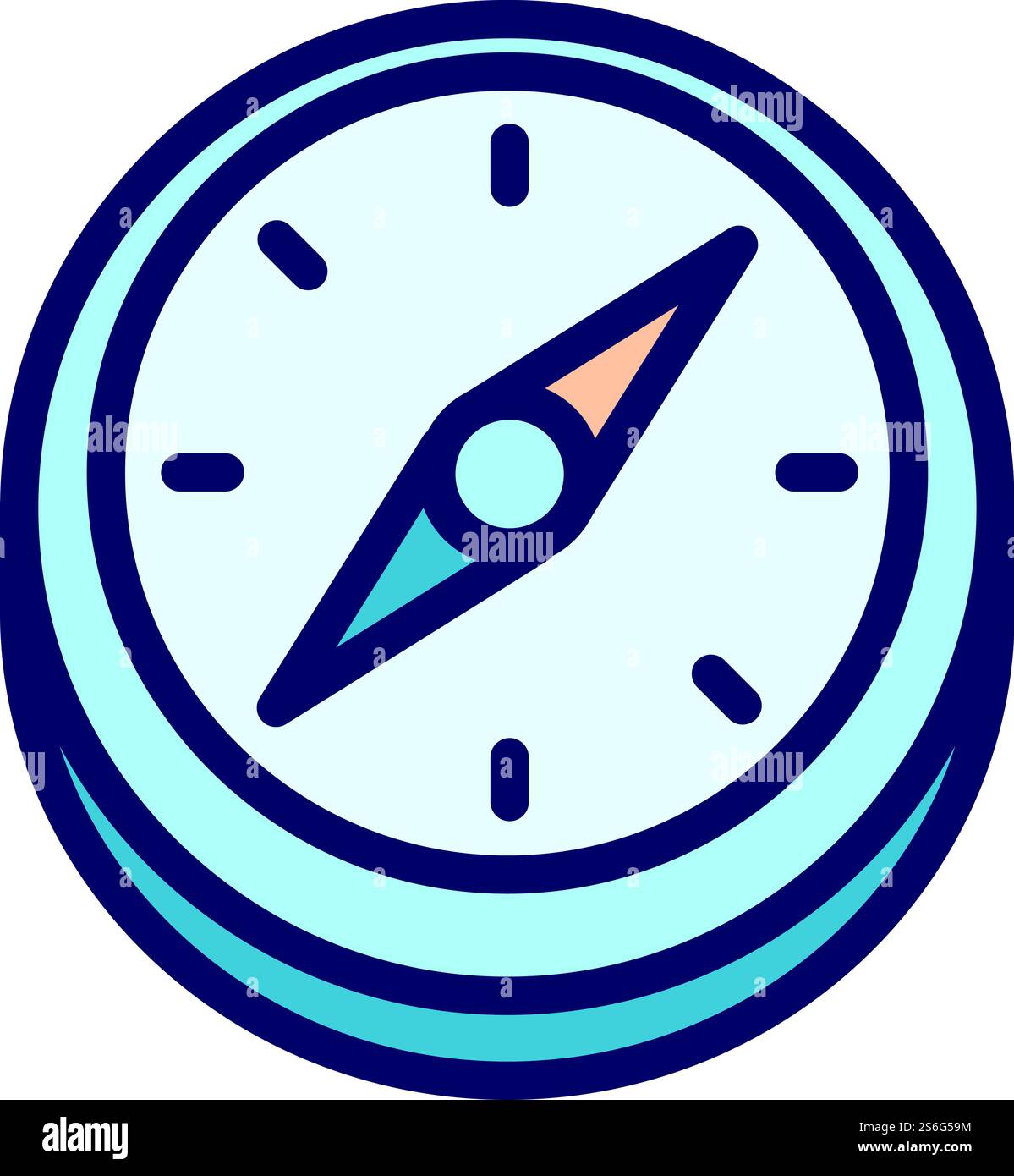 Ship navigation compass icon. Outline Ship navigation compass vector icon for web design ...