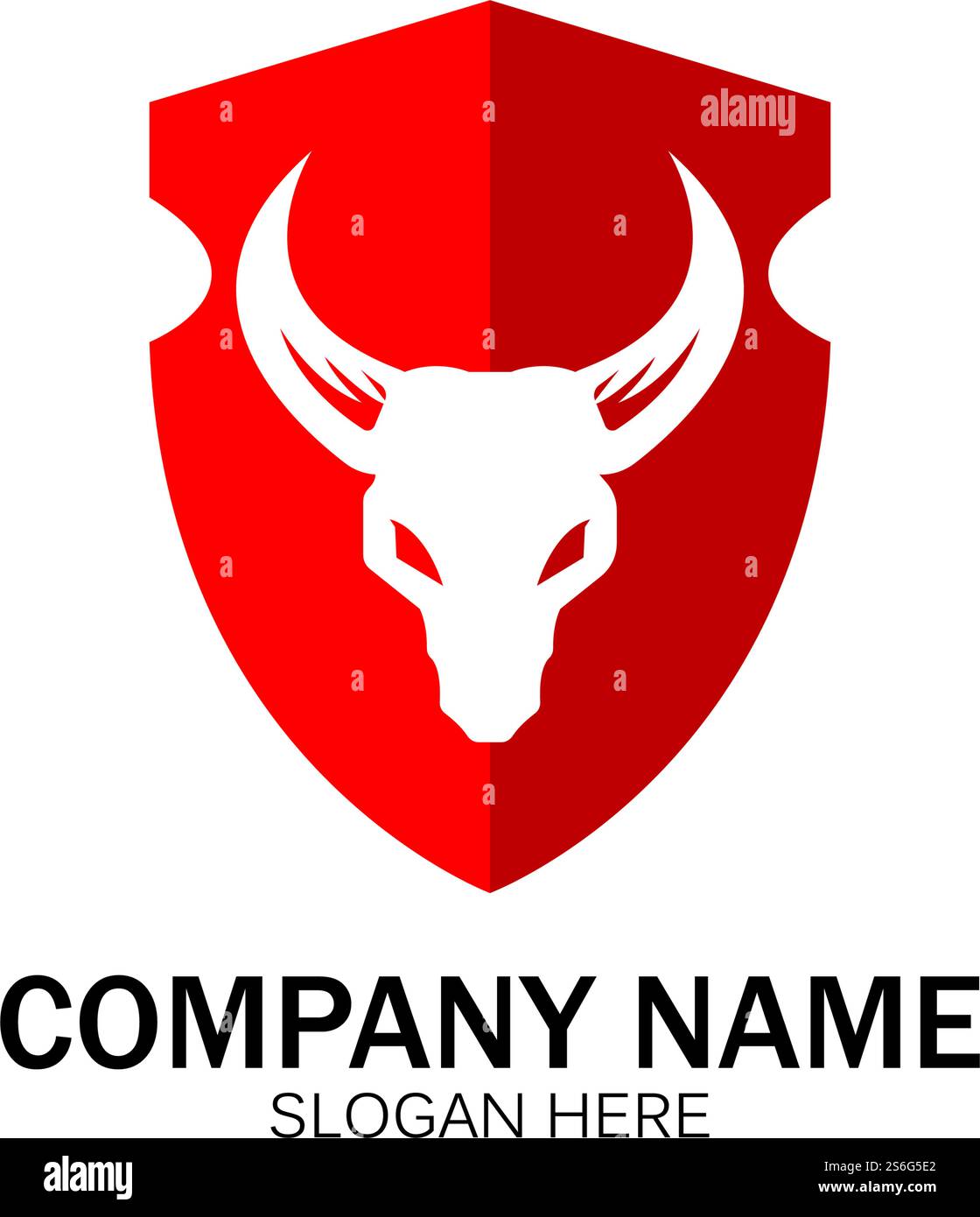 creative angry shield bull head logo design symbol vector illustration ...