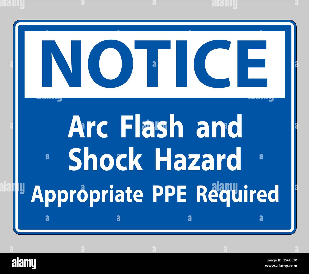 Notice Sign Arc Flash And Shock Hazard Appropriate PPE Required Stock ...