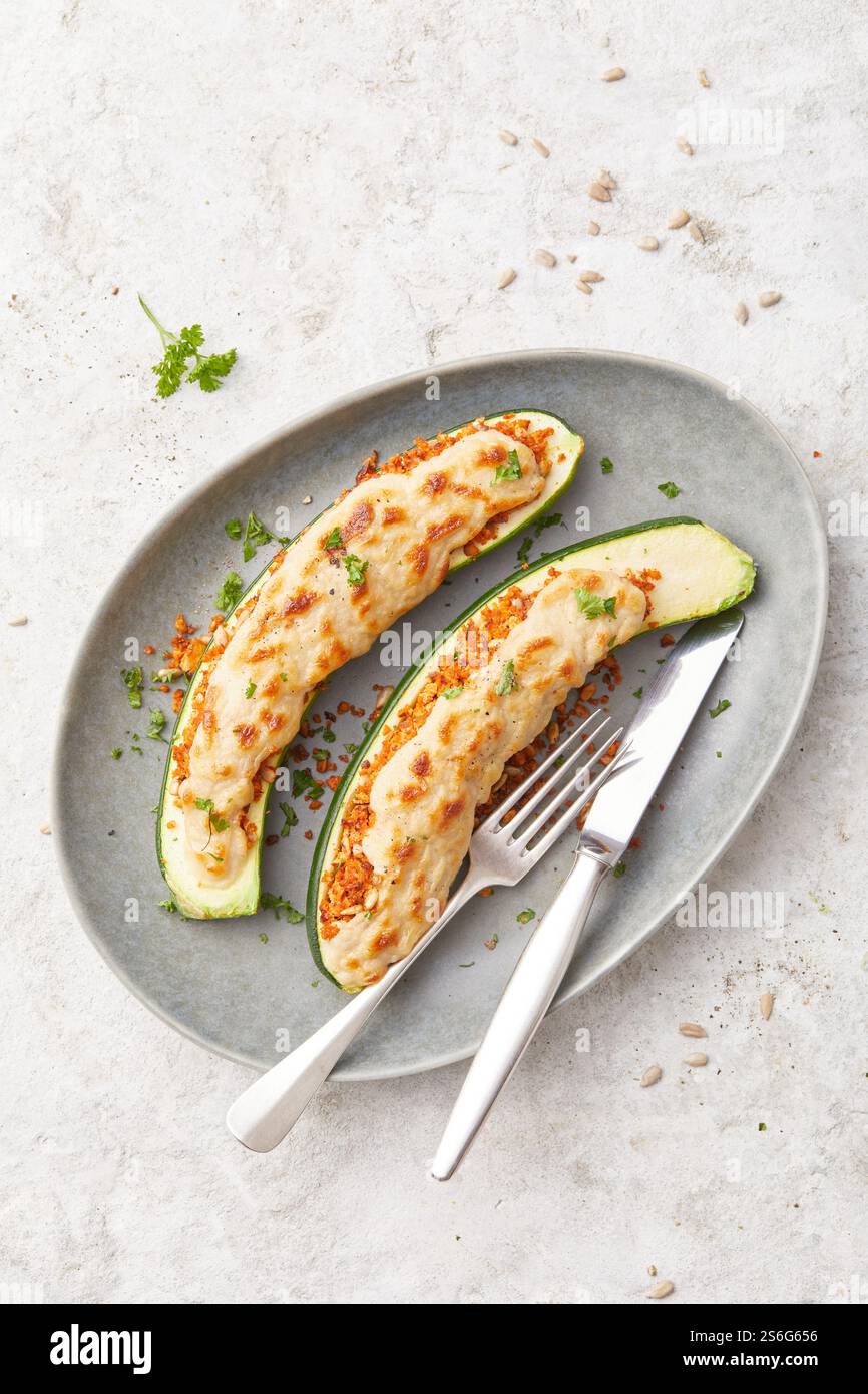 Baked Bechamel and Tofu Courgette Stock Photo - Alamy