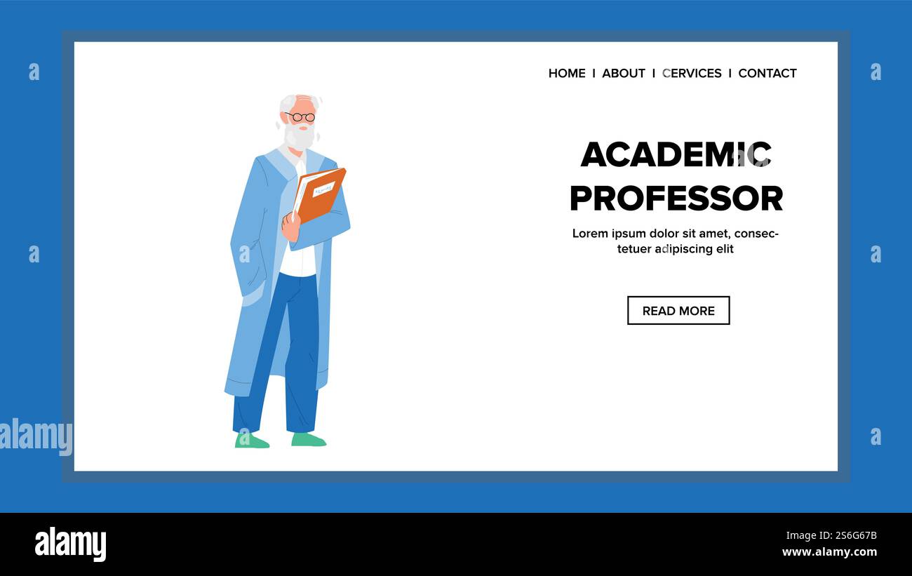 Academic Professor Holding Book For Lecture Vector. Academic Professor ...