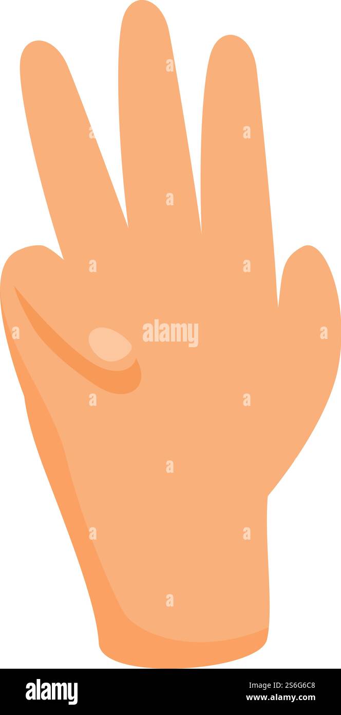 Four fingers hand gesture icon. Cartoon of Four fingers hand gesture ...
