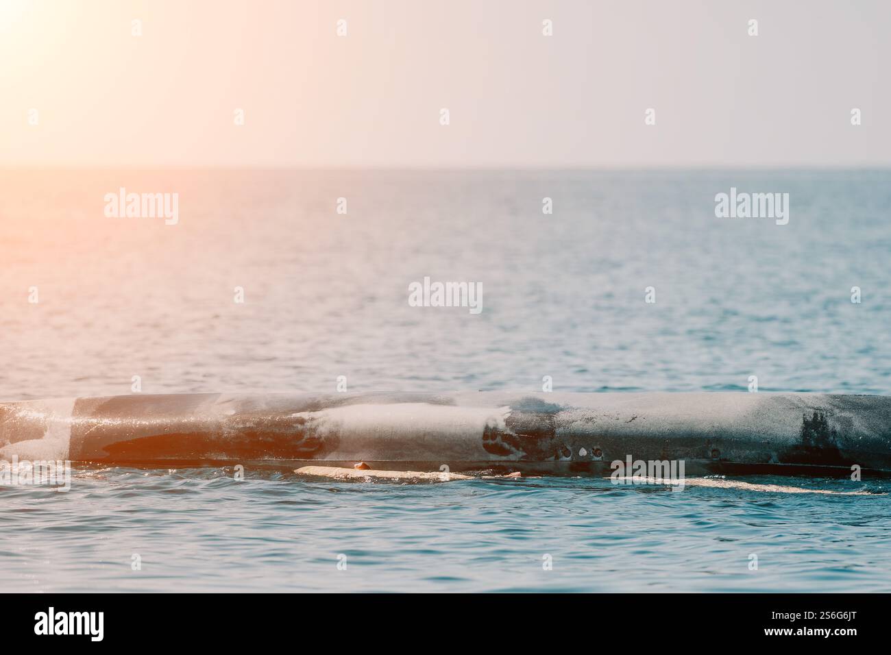 Pipeline Leak Ocean Water Damage - A broken pipeline leaks oil into the ...