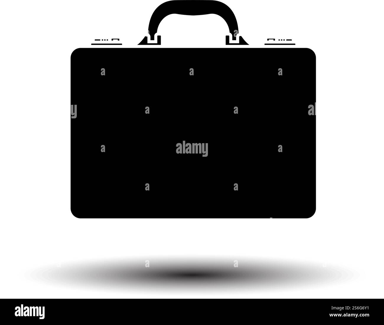 Business Briefcase Icon. Black on White Background With Shadow. Vector ...