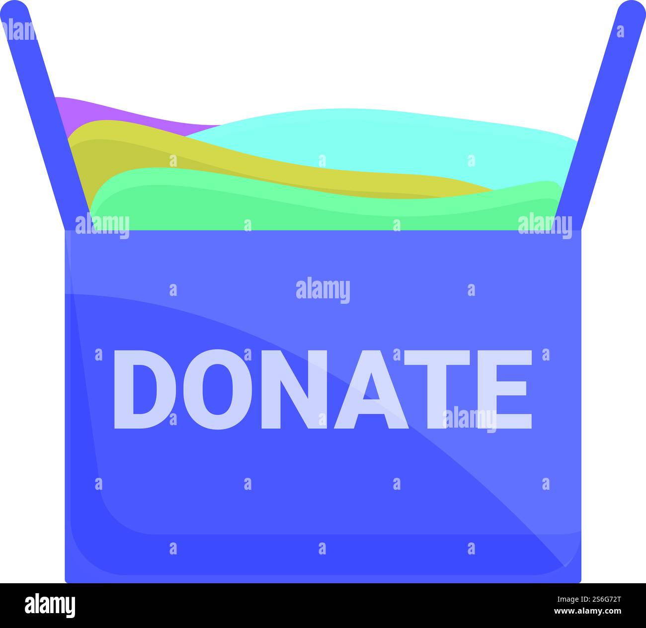 Clothes donation box icon. Cartoon of Clothes donation box vector icon ...