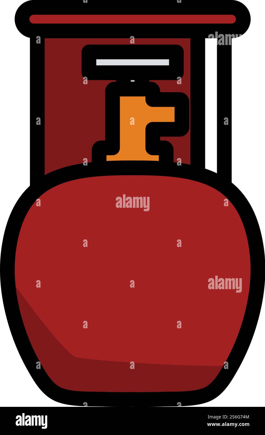 Icon Of Camping Gas Container. Editable Bold Outline With Color Fill ...
