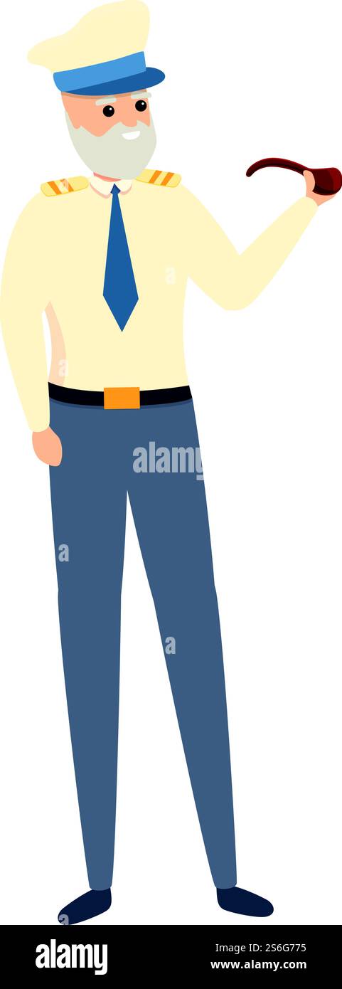 Old ship captain icon. Cartoon of Old ship captain vector icon for web ...