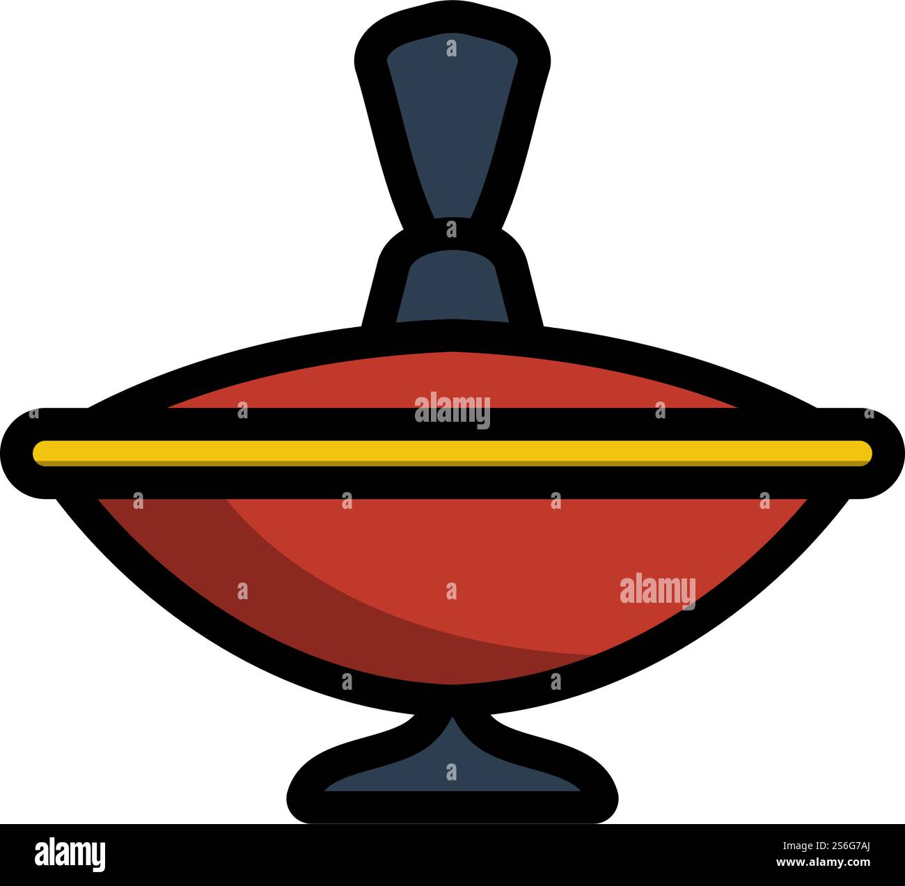 Peg-Top Icon. Editable Thick Outline With Color Fill Design. Vector ...