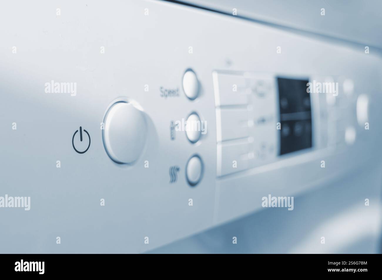Close-up view of dishwasher start button and control panel Stock Photo ...