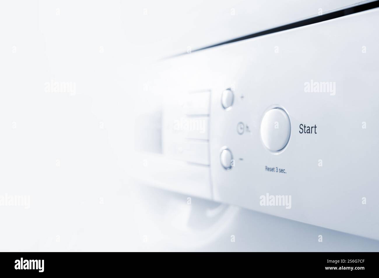Close-up view of dishwasher start button and control panel Stock Photo ...