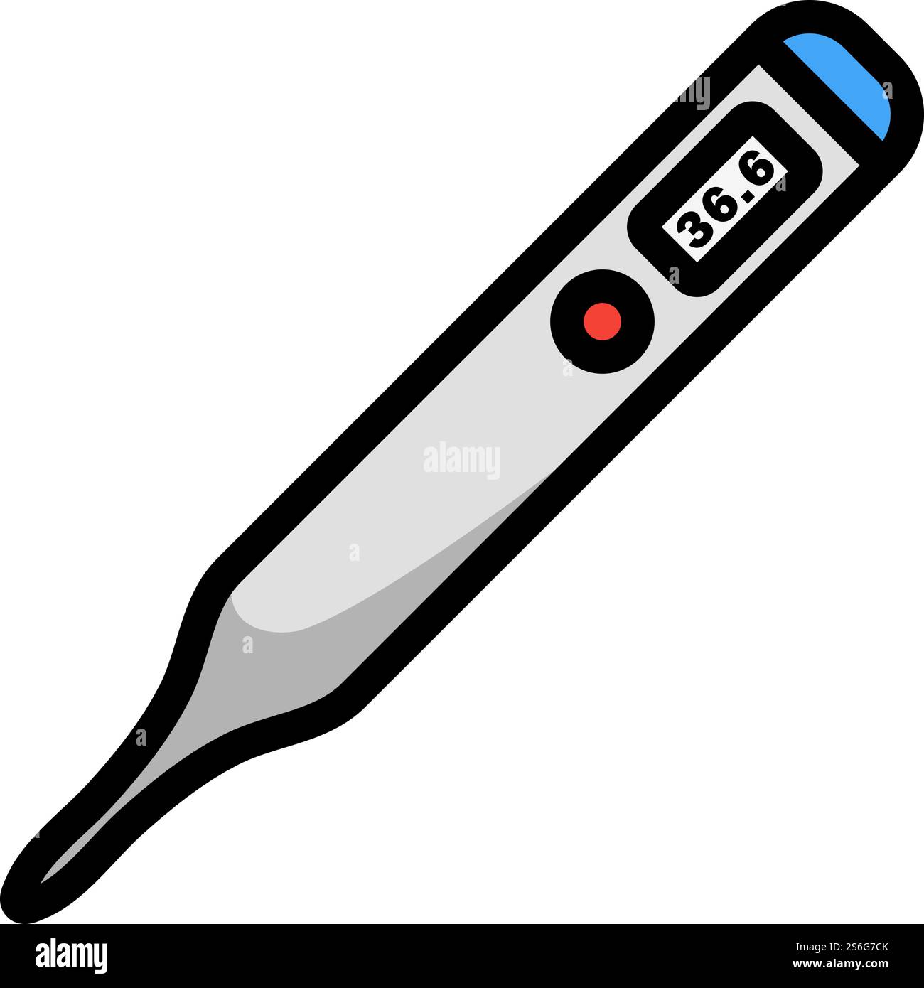 Medical Thermometer Icon. Editable Thick Outline With Color Fill Design ...