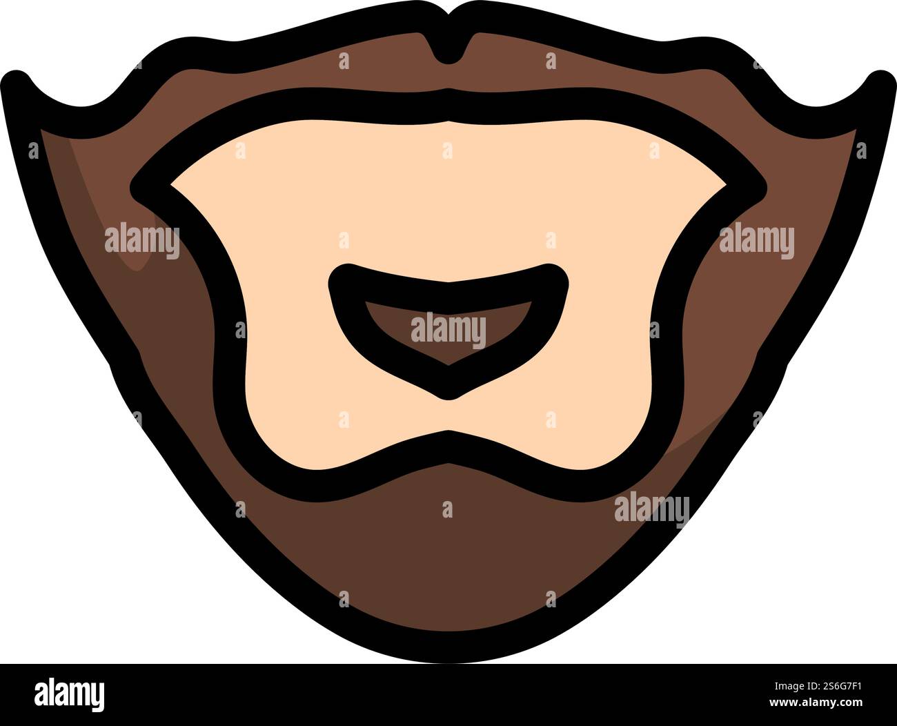 Goatee Icon. Editable Thick Outline With Color Fill Design. Vector ...