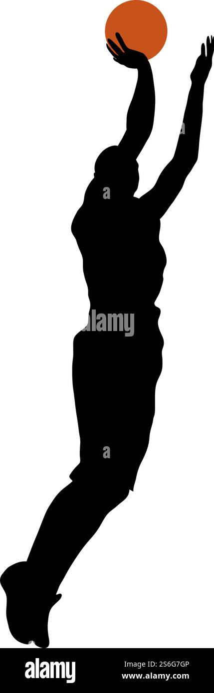 Basketball Player Silhouette. Smooth and Clean Black Design. Vector ...