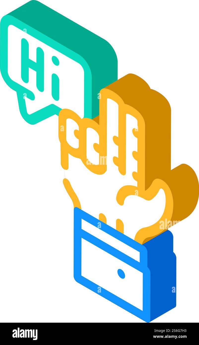 communication in sign language isometric icon vector. communication in ...
