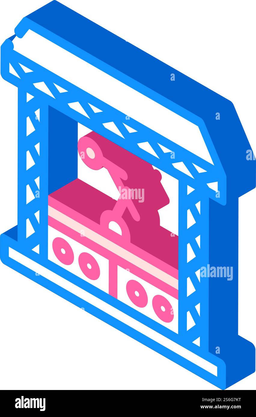 stage with microphone isometric icon vector. stage with microphone sign ...