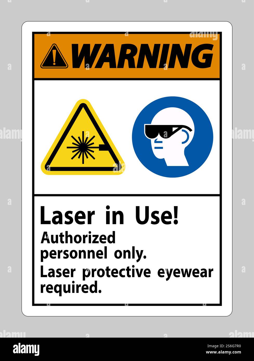 Warning Sign Laser In Use Authorized Personnel Only Laser Protec Stock ...